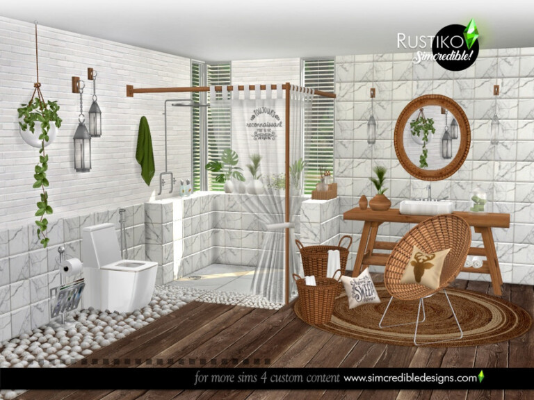 The Sims Resource: Rustiko bathroom by SIMcredible! • Sims 4 Downloads