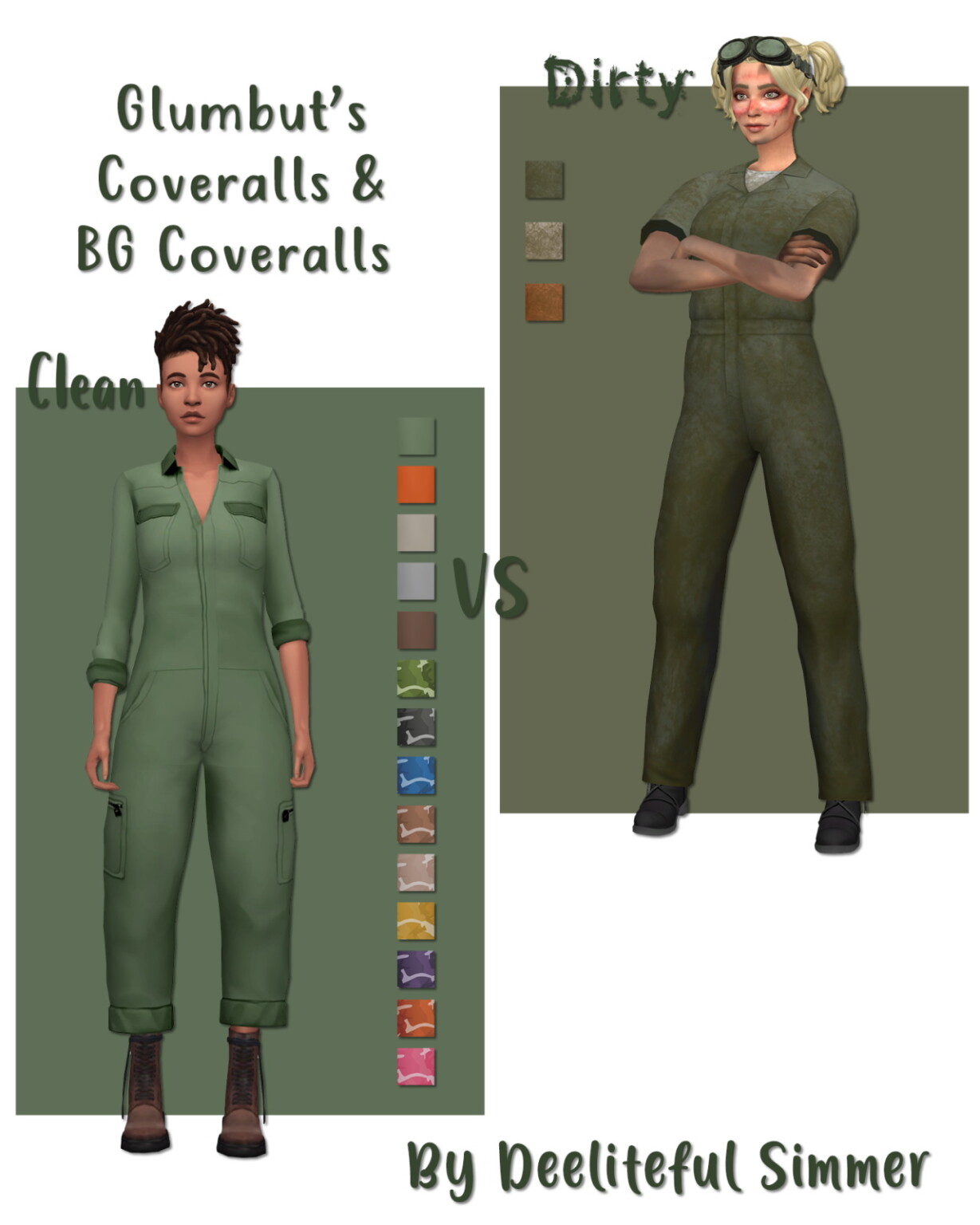 Deelitefulsimmer: Coveralls • Sims 4 Downloads
