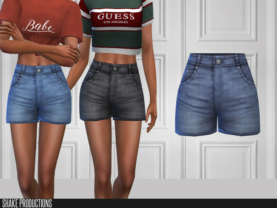 The Sims Resource: 452 - Denim Shorts by ShakeProductions • Sims 4 ...
