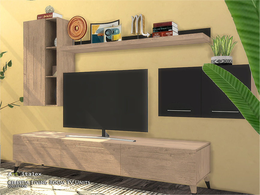 The Sims Resource: Celestia Living Room TV Units by ArtVitalex • Sims 4 ...