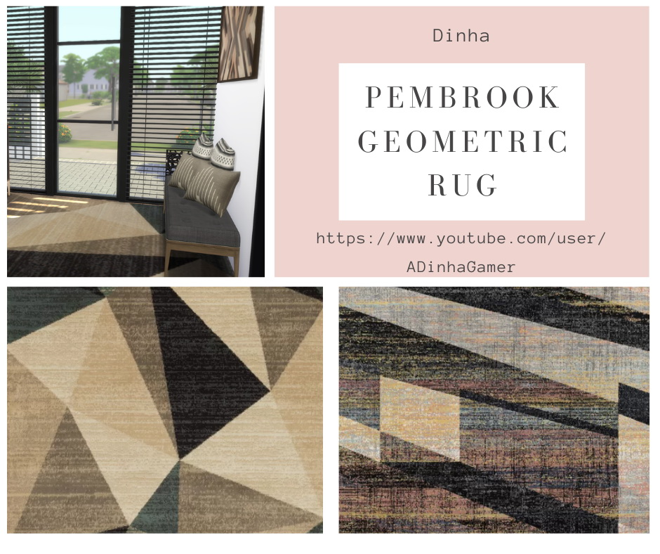 Dinha Gamer: Pembrook Geometric Rug • Sims 4 Downloads