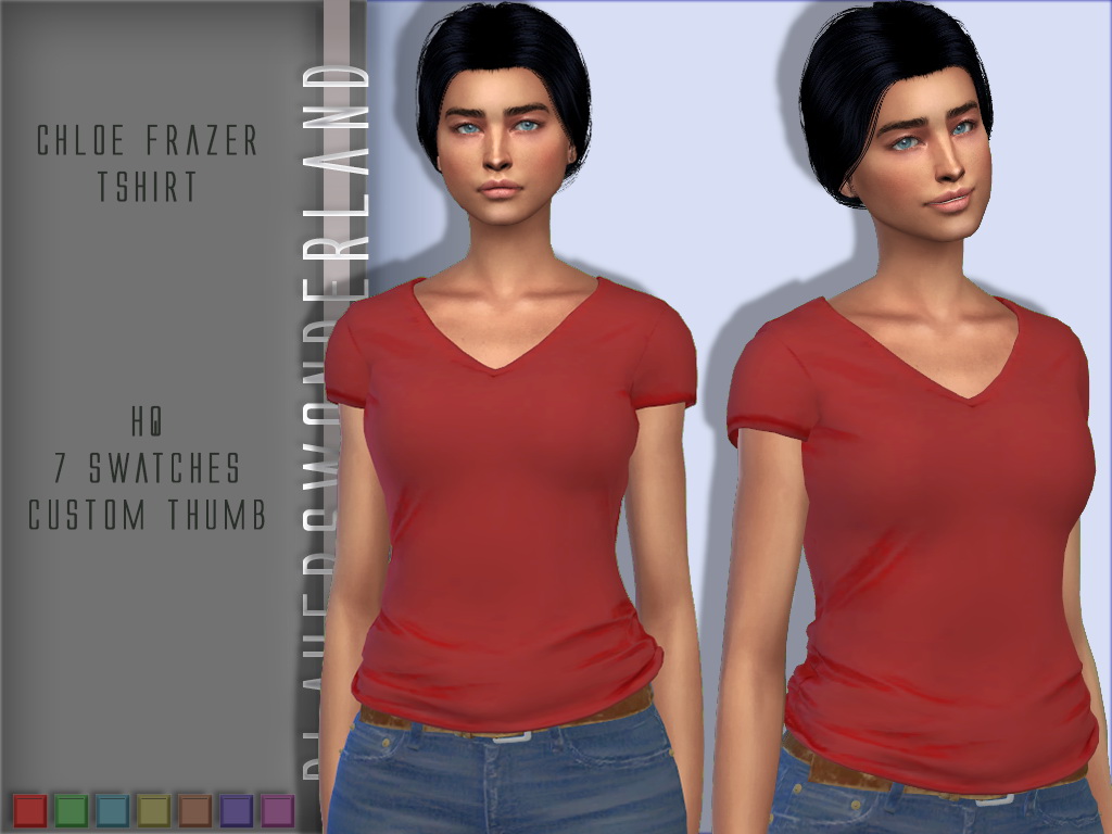 Players Wonderland: Chloe Frazer Holster Bag and T-shirt • Sims 4 Downloads