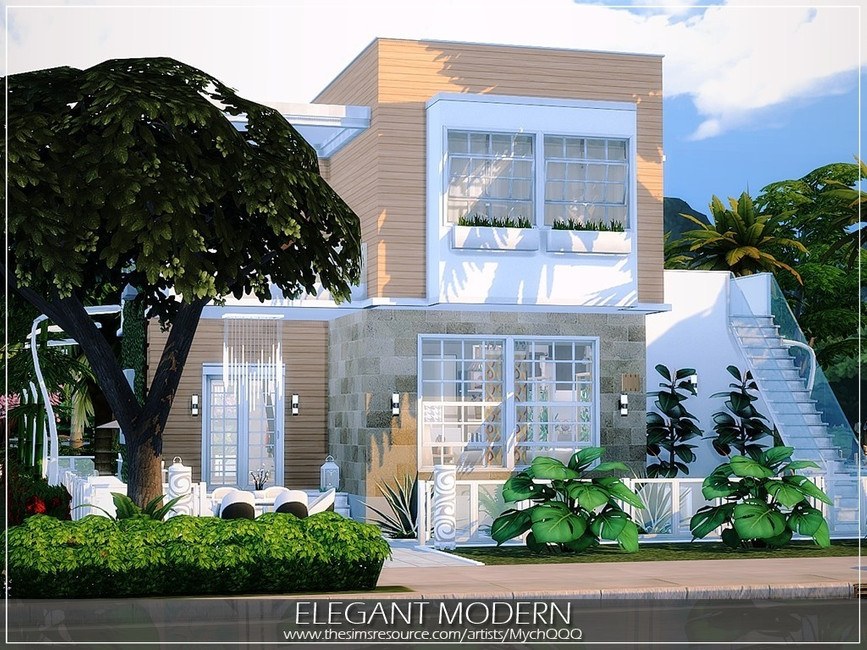 The Sims Resource: Elegant Modern Home by MychQQQ • Sims 4 Downloads