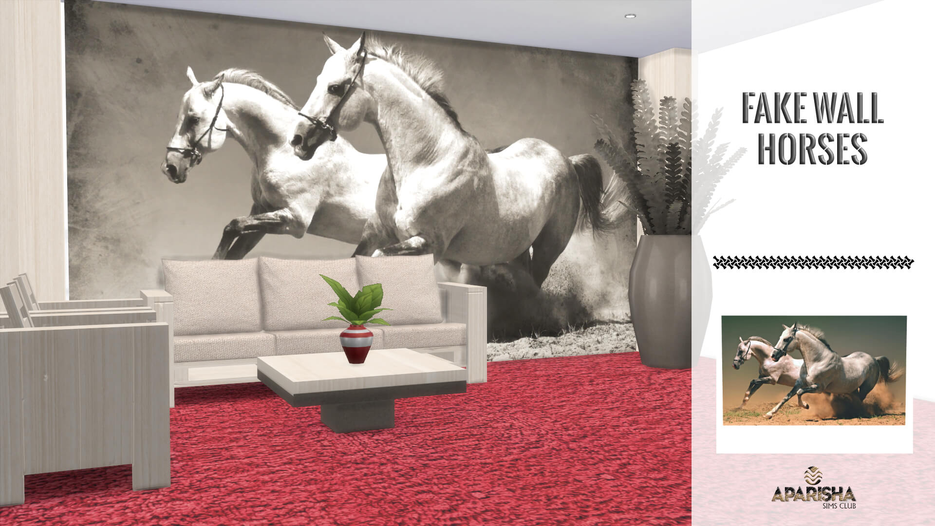 Aparishasims: Fake Wall Horses • Sims 4 Downloads