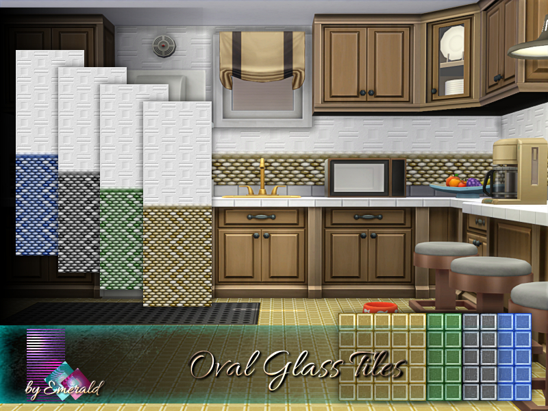 The Sims Resource: Oval Glass Tiles by emerald • Sims 4 Downloads