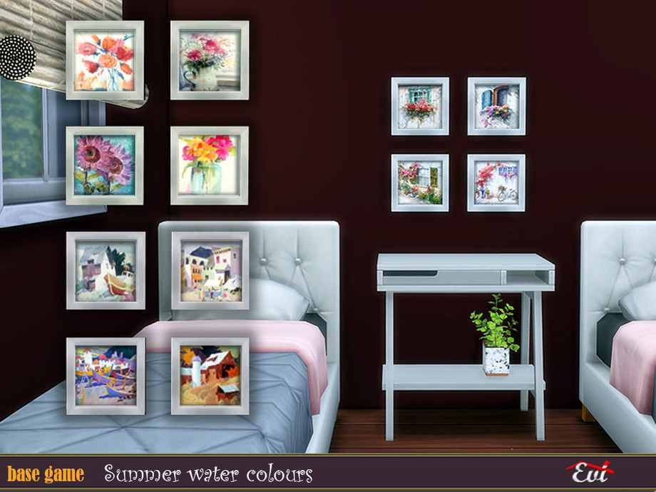 The Sims Resource: Summer Watercolours by evi • Sims 4 Downloads