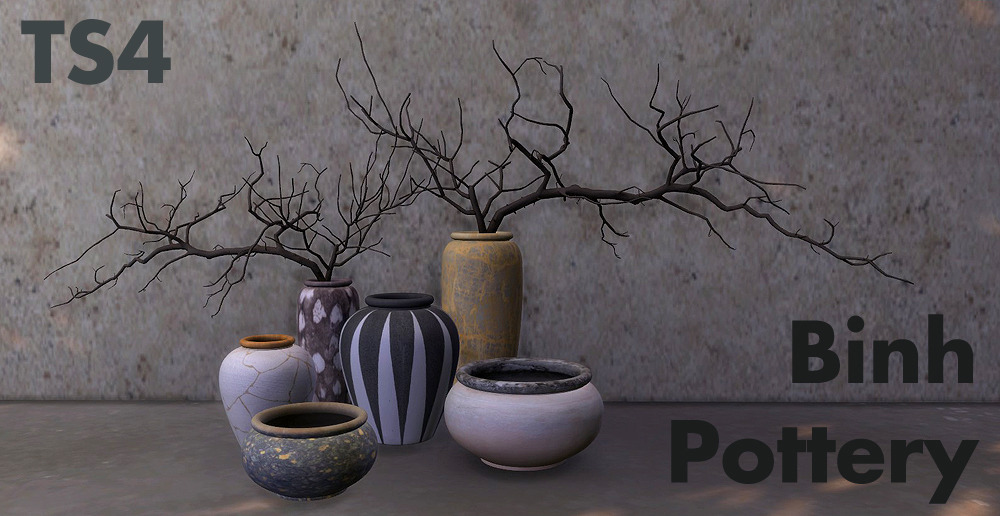Riekus13: Binh Pottery Recolored • Sims 4 Downloads