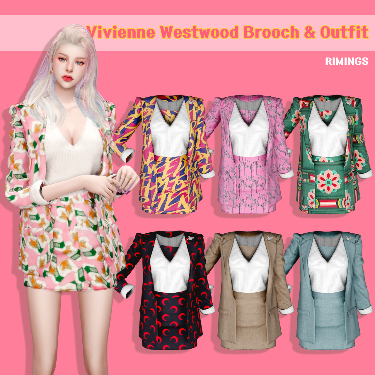 Rimings: Vivienne Westwood Brooch and Outfit • Sims 4 Downloads