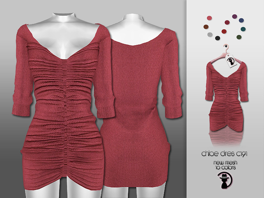 The Sims Resource: Chloe Dress C191 by turksimmer • Sims 4 Downloads