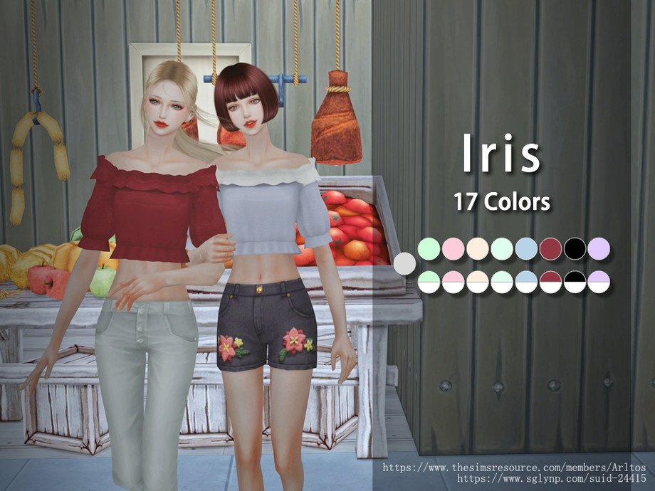 The Sims Resource: Iris top by Arltos • Sims 4 Downloads