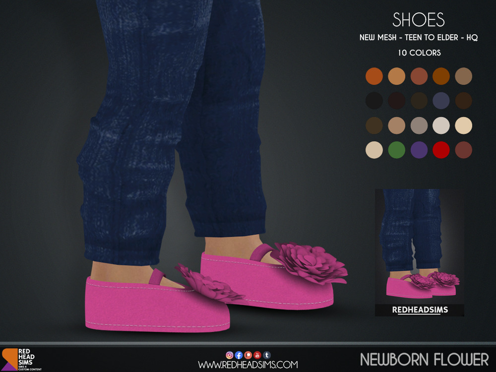 New Born Flower Shoes from Red Head Sims • Sims 4 Downloads