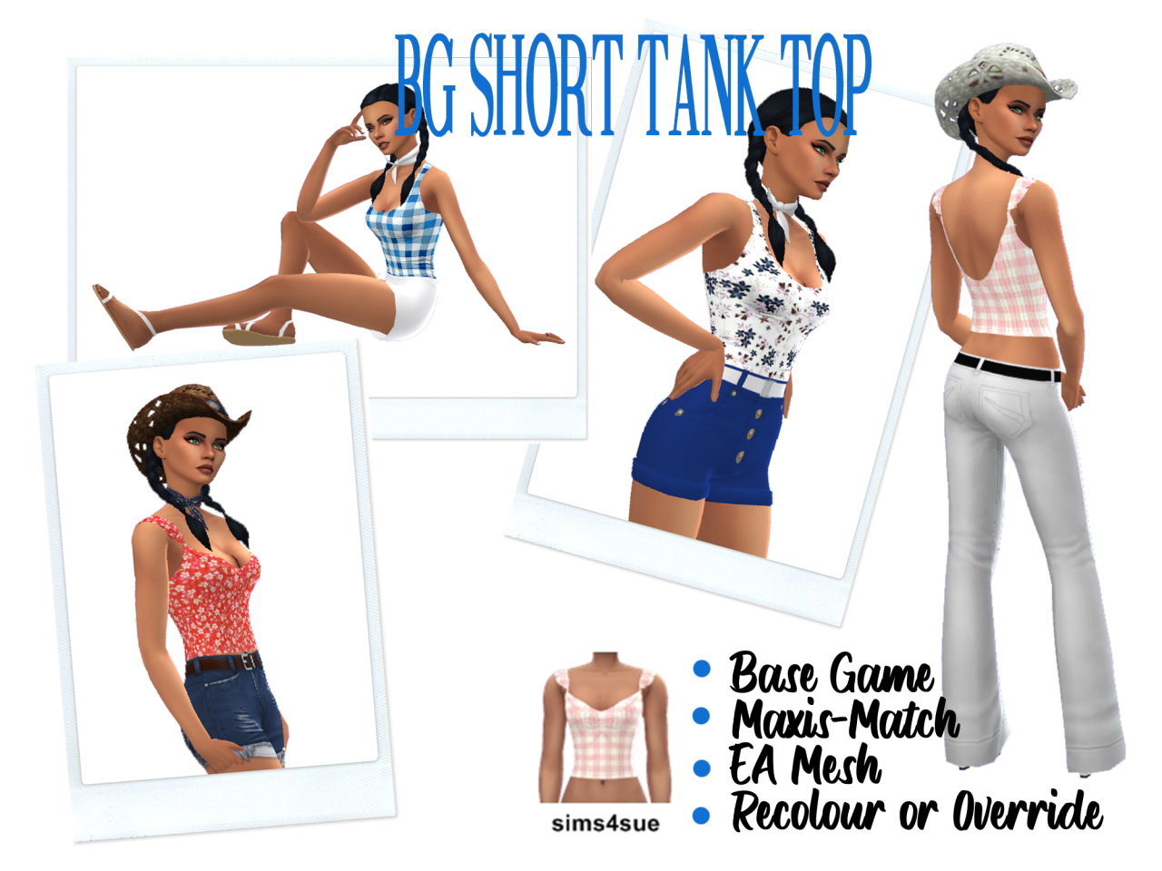 Sims 4 Sue: Short Tank Top • Sims 4 Downloads