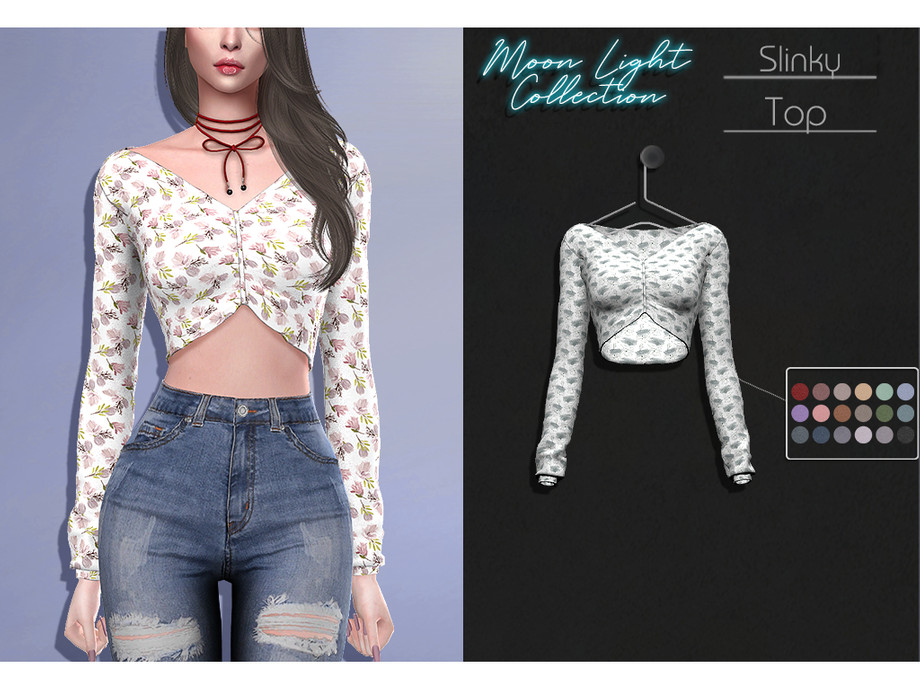 The Sims Resource: Slinky Top by Lisaminicatsims • Sims 4 Downloads