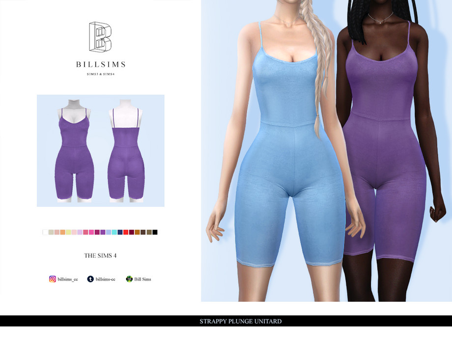 The Sims Resource: Strappy Plunge Unitard by Bill Sims • Sims 4 Downloads