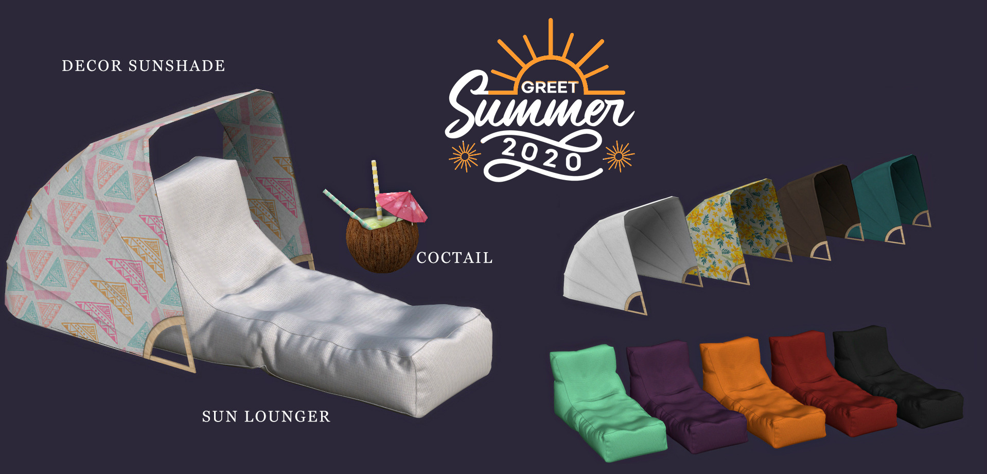 Leo 4 Sims: Summer Outdoor Decor • Sims 4 Downloads
