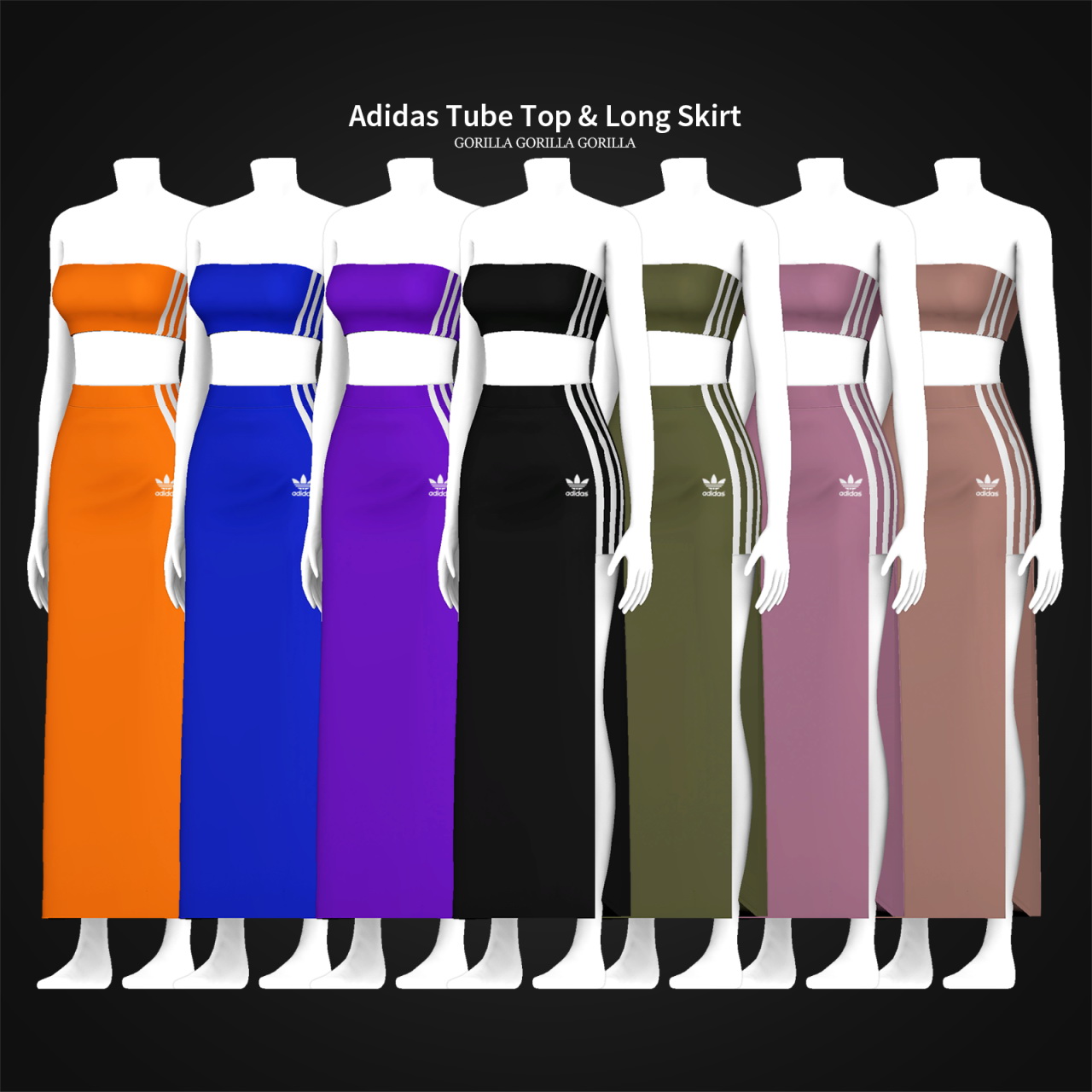 Gorilla: Tube Top and Long Skirt • Sims 4 Downloads