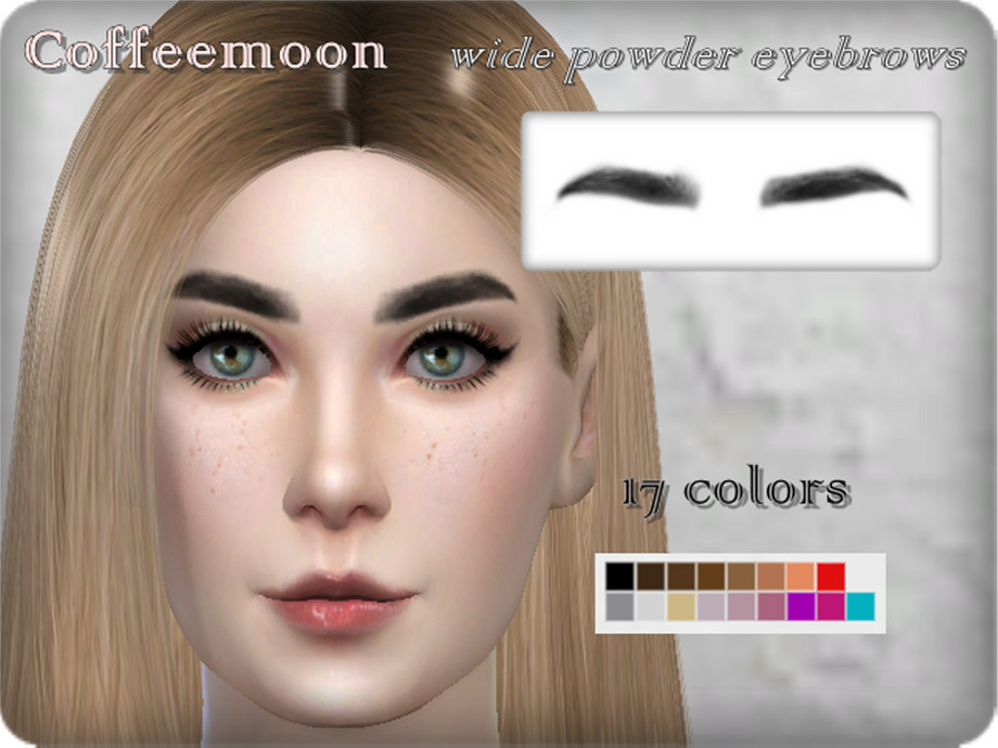 The Sims Resource: Wide powder eyebrows by coffeemoon • Sims 4 Downloads