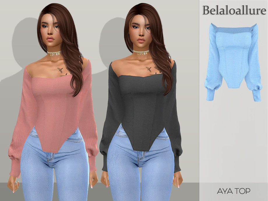 The Sims Resource: Aya top by belal1997 • Sims 4 Downloads