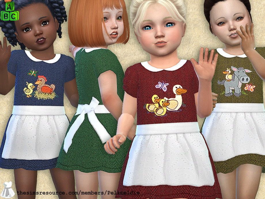 Farm Dress with Apron by Pelineldis from TSR • Sims 4 Downloads