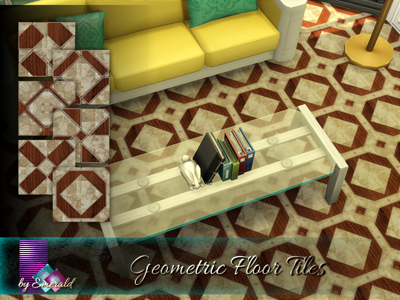 Geometric Floor Tiles by emerald from TSR • Sims 4 Downloads