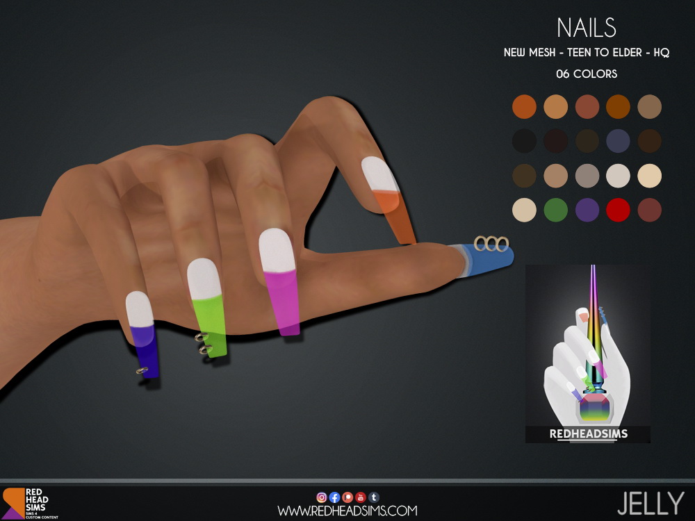 The Sims Resource: Multicolor child nails by Sintiklia • Sims 4 Downloads