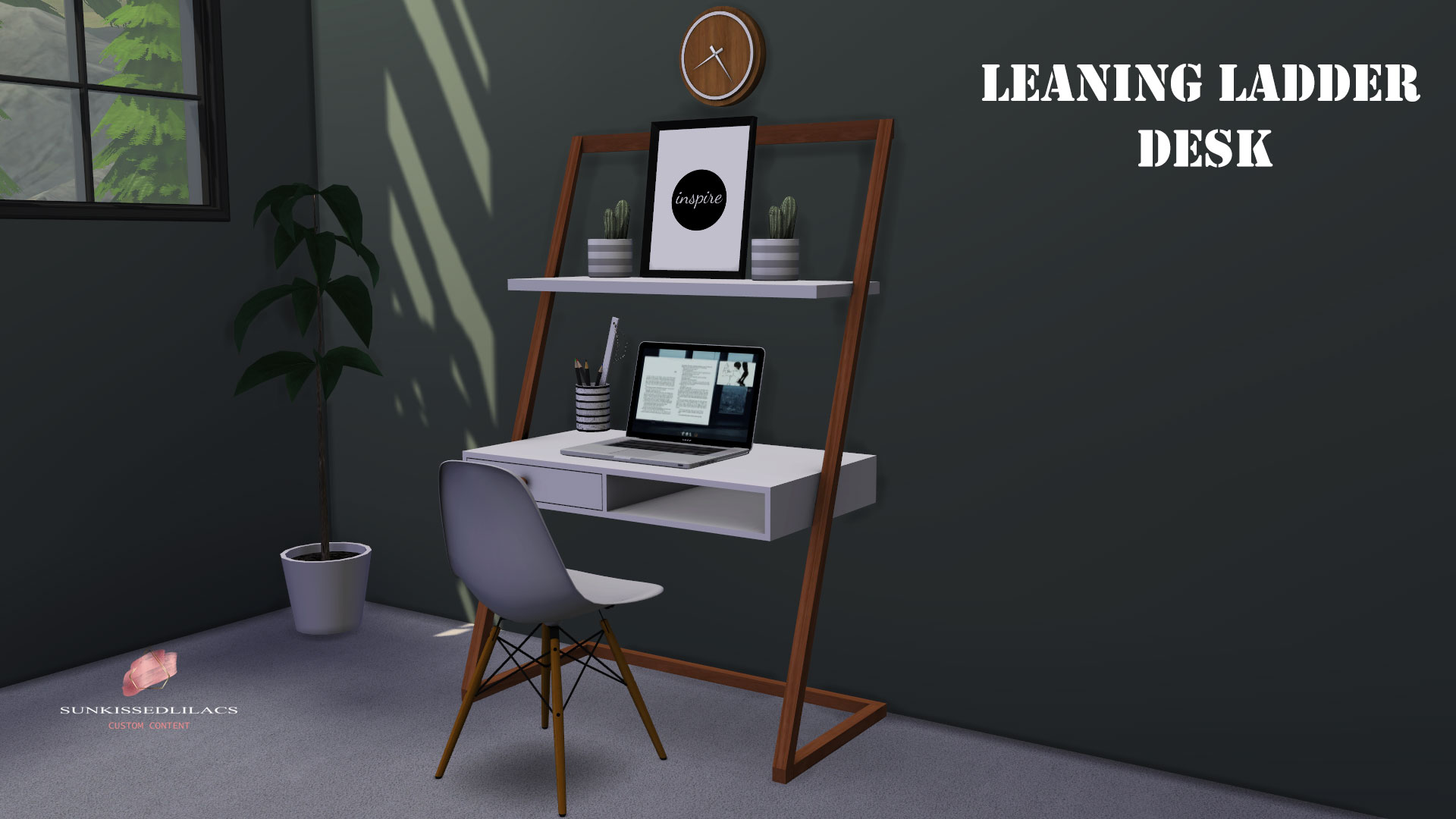 Leaning Ladder Desk from Sunkissedlilacs • Sims 4 Downloads