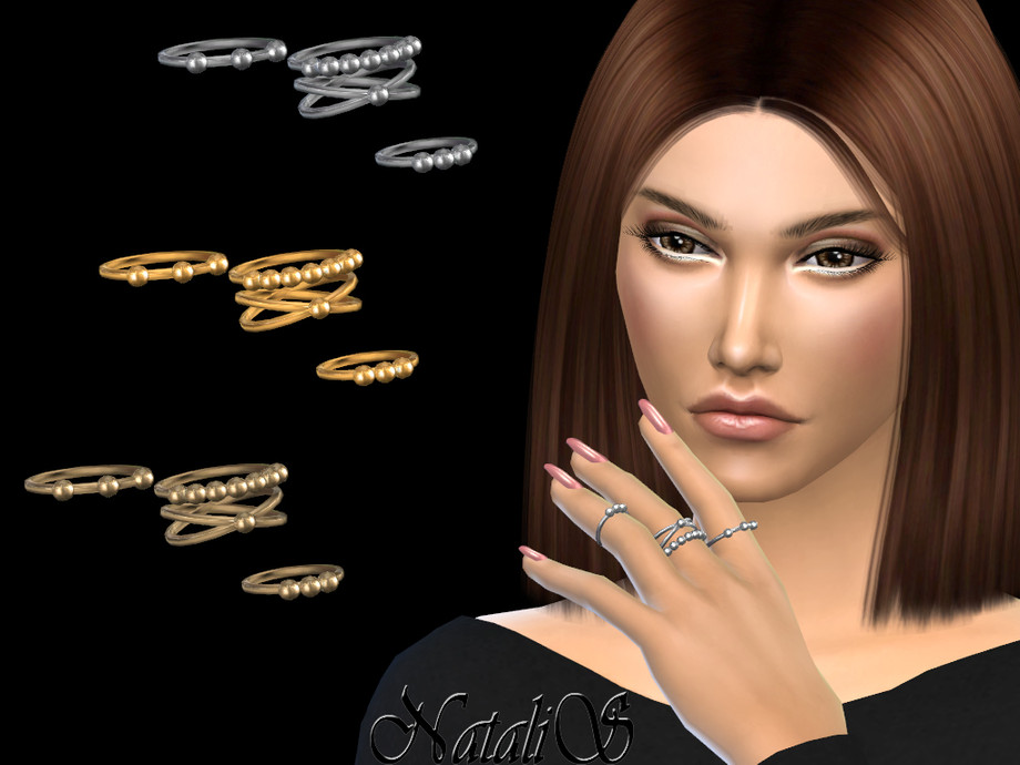 Beaded ring set by NataliS from TSR • Sims 4 Downloads