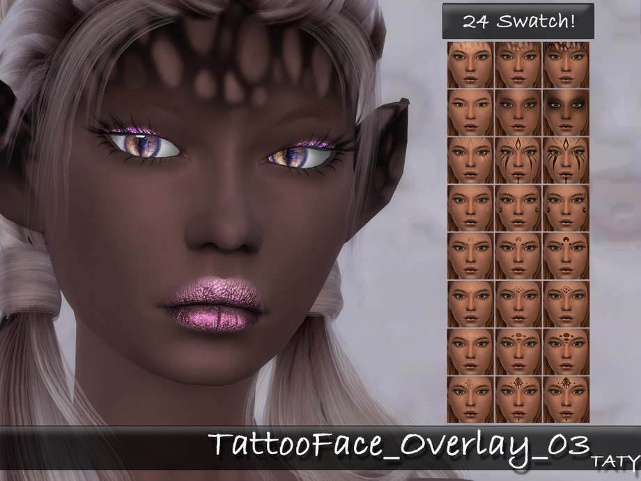 Tattoo Face Overlay 03 by tatygagg from TSR • Sims 4 Downloads