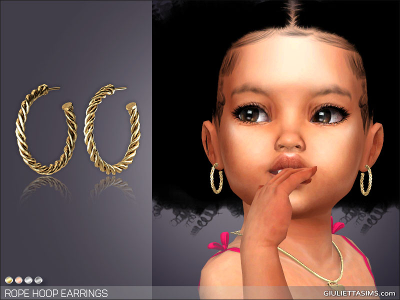 Rope Hoop Earrings for Toddlers from Giulietta Sims • Sims 4 Downloads