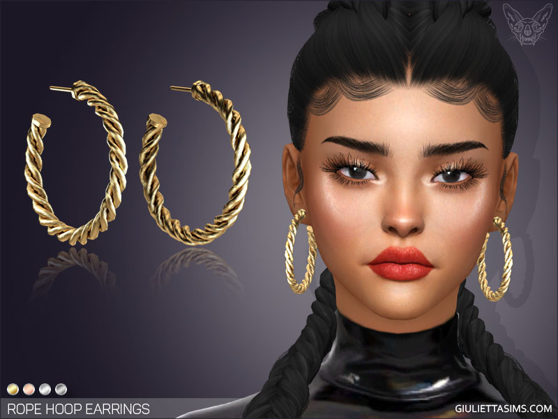 Rope Hoop Earrings from Giulietta Sims • Sims 4 Downloads