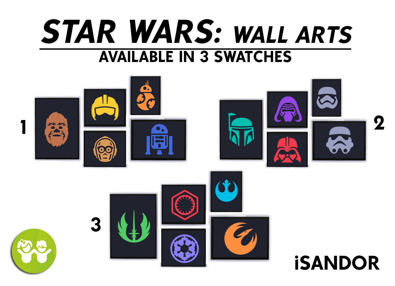 Star Wars Wall Arts by iSandor from Mod The Sims • Sims 4 Downloads