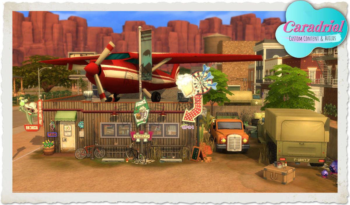 StrangerVille Grunge Bar by Caradriel from Luniversims • Sims 4 Downloads