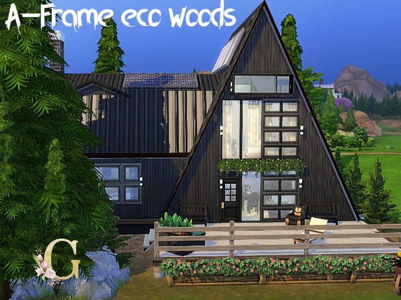 A frame eco woods house by GenkaiHaretsu from TSR • Sims 4 Downloads
