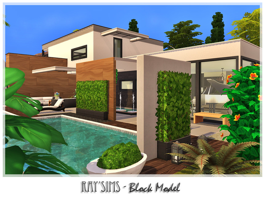 Block Model House by Ray_Sims from TSR • Sims 4 Downloads