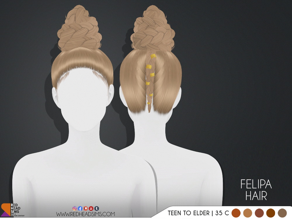 Felipa Hairstyles from Red Head Sims • Sims 4 Downloads