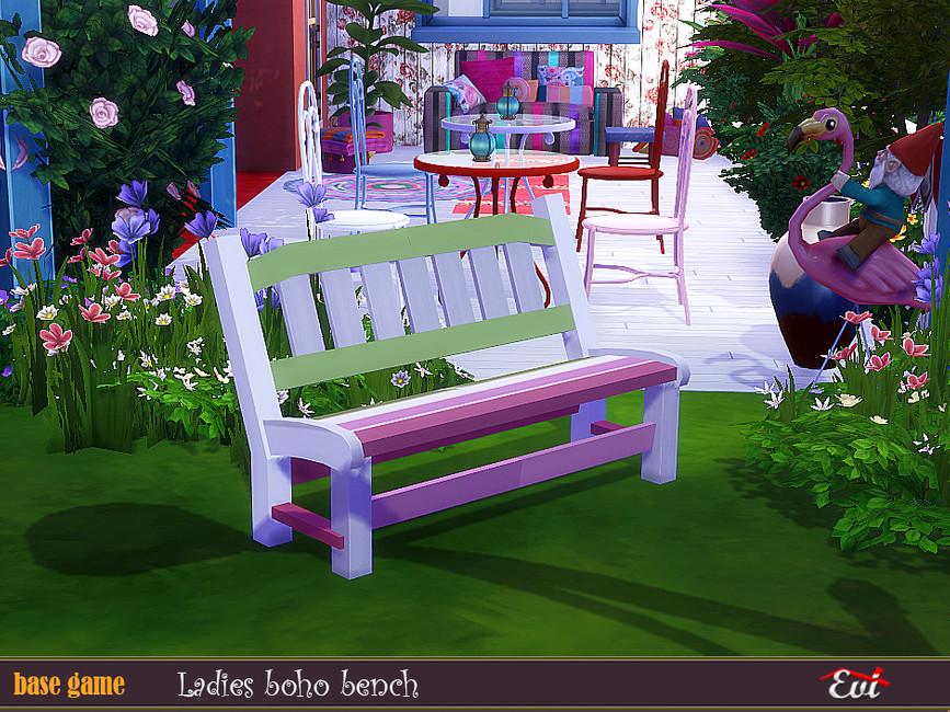 Ladies Boho bench by evi from TSR • Sims 4 Downloads