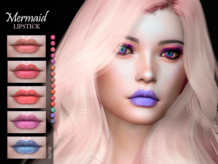 Mermaid Lipstick N13 by Suzue from TSR • Sims 4 Downloads