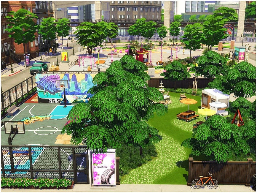 Midtown Park by lotsbymanal from TSR • Sims 4 Downloads