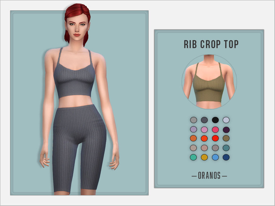 Rib Crop Top by OranosTR from TSR • Sims 4 Downloads