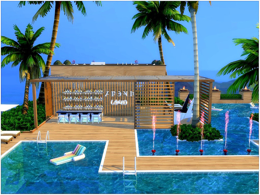 Rooftop Pool by lotsbymanal from TSR • Sims 4 Downloads