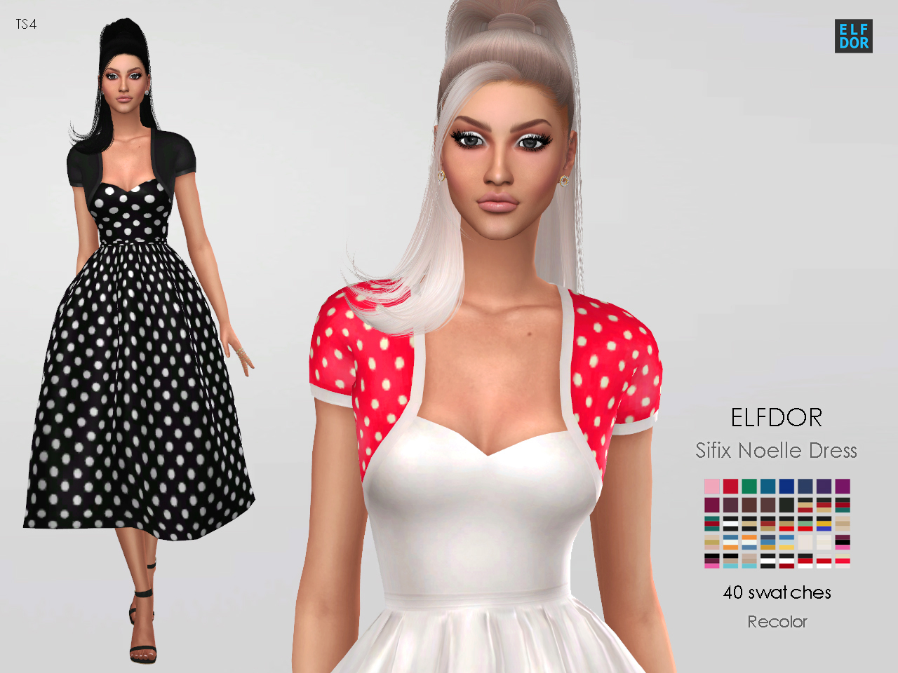 Sifix Noelle Dress Recolored from Elfdor • Sims 4 Downloads