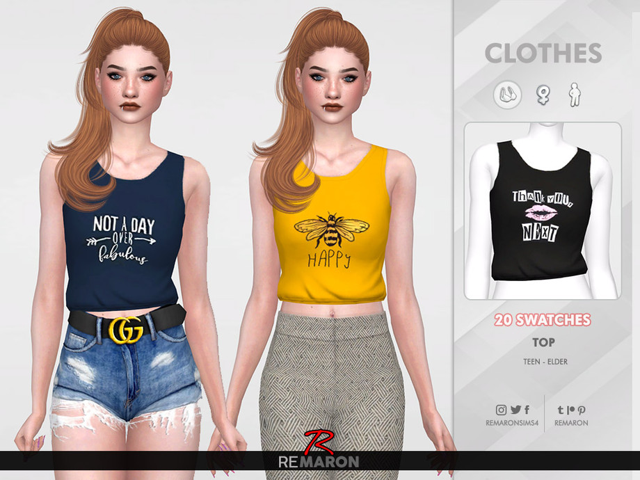 Simple Shirt for Women 02 by remaron from TSR • Sims 4 Downloads
