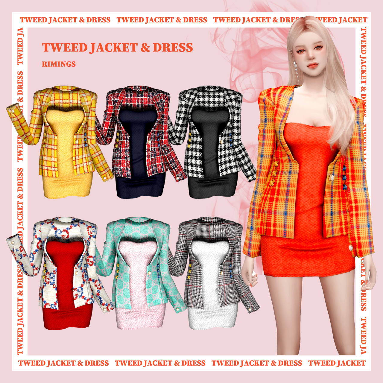 Tweed Jacket and Dress from Rimings • Sims 4 Downloads