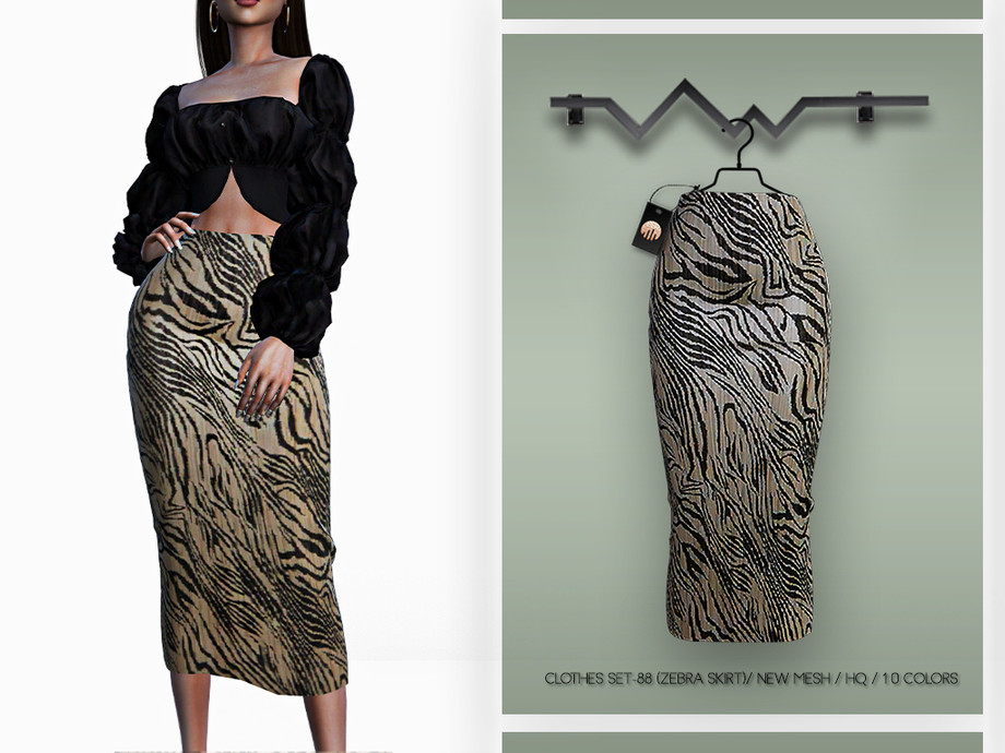 Clothes Set 88 Zebra Skirt by busra-tr from TSR • Sims 4 Downloads