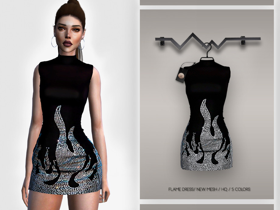 Flame Dress by busra-tr from TSR • Sims 4 Downloads