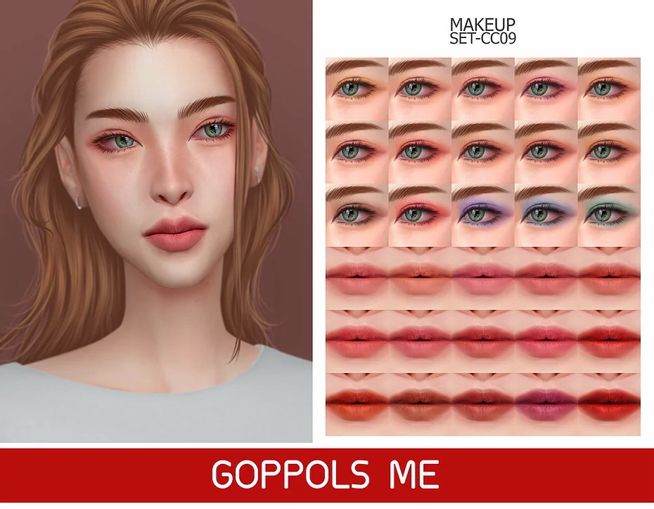 Gold Makeup Set CC09 from GOPPOLS Me • Sims 4 Downloads