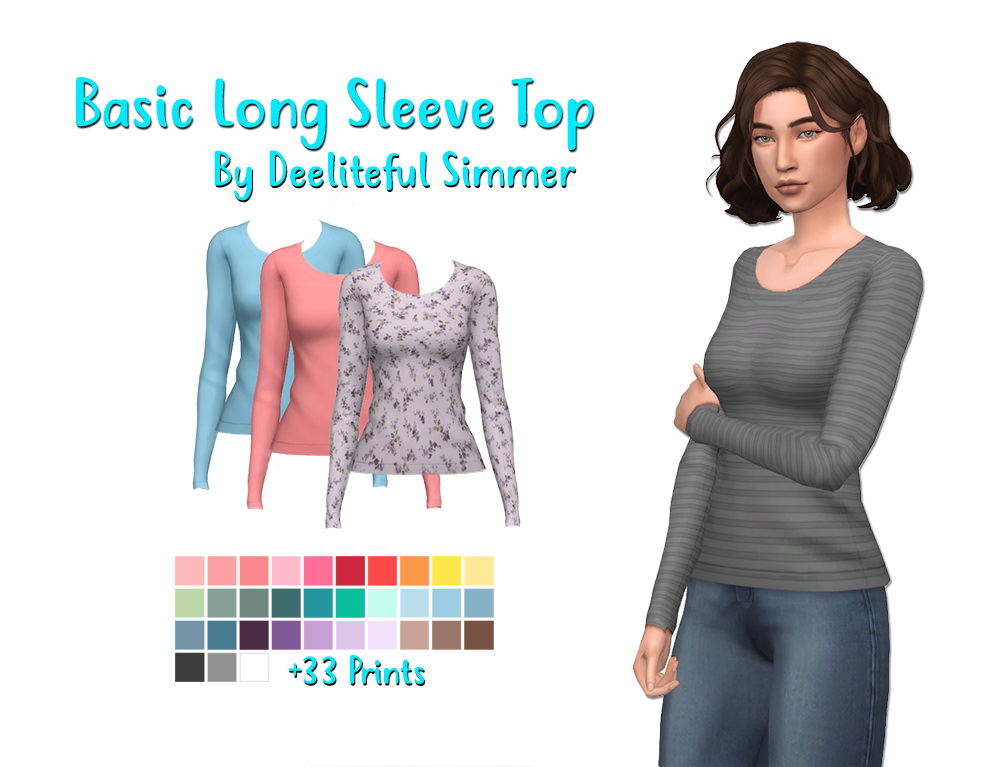 Long Sleeve Top from Deelitefulsimmer • Sims 4 Downloads