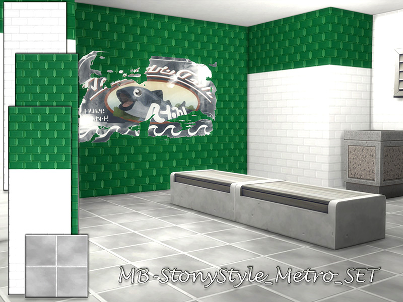 Metro Walls set by matomibotaki from TSR • Sims 4 Downloads