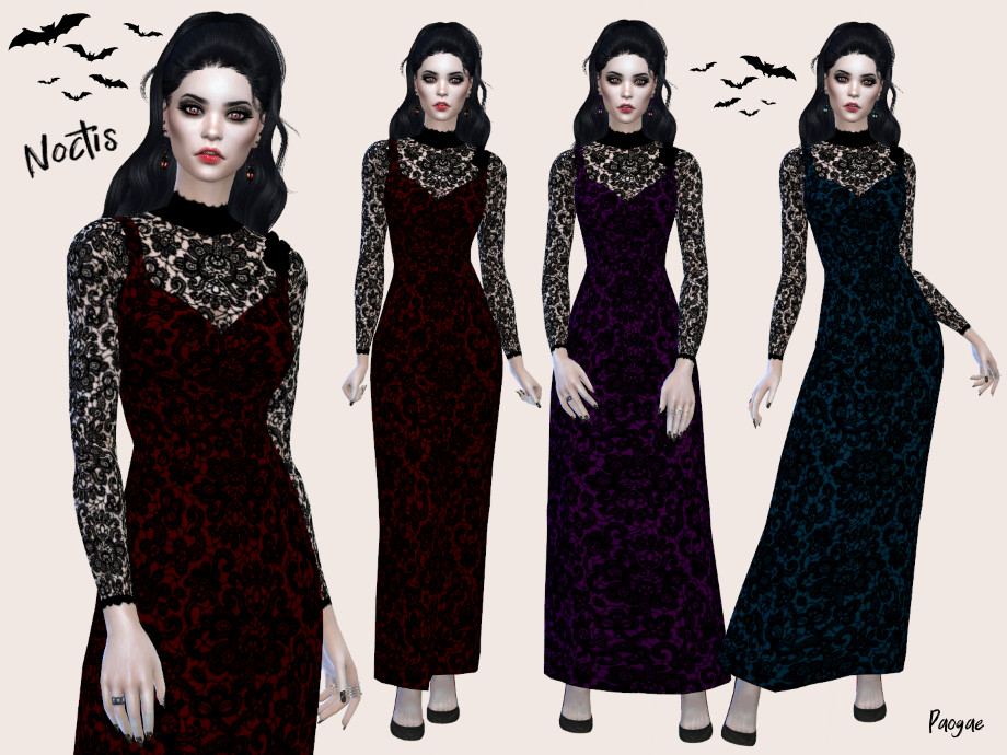 Noctis Dress by Paogae from TSR • Sims 4 Downloads