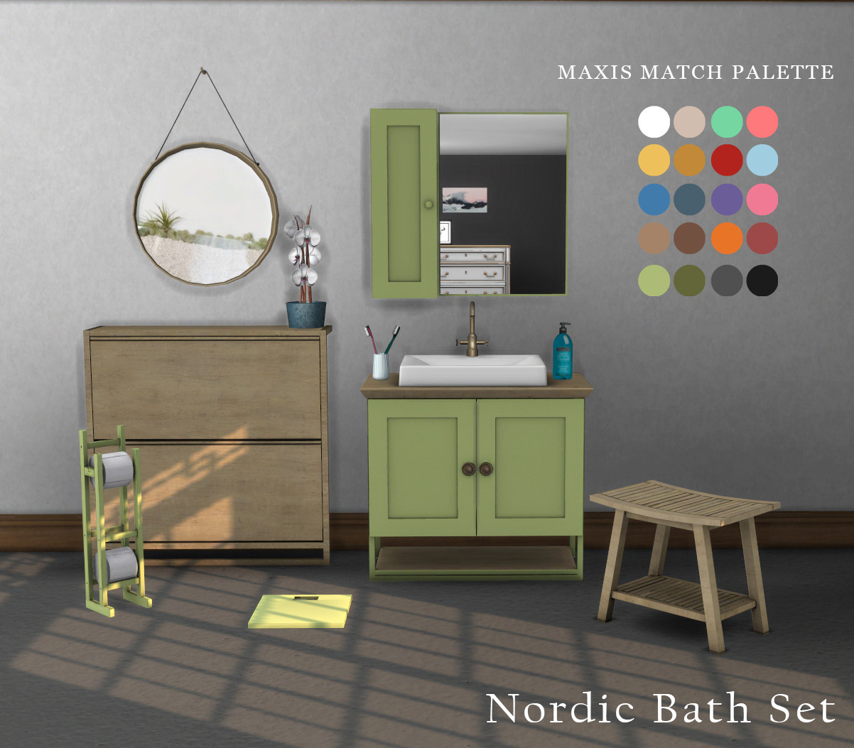 Nordic Bath Set from Leo 4 Sims • Sims 4 Downloads